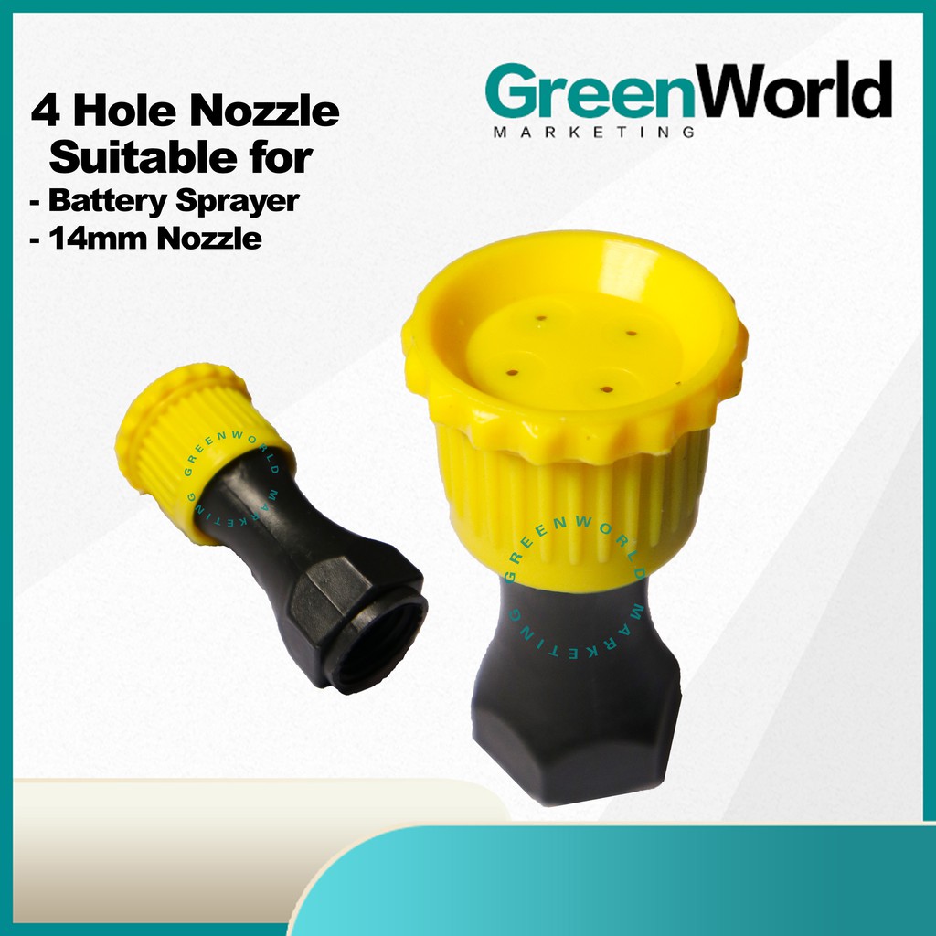 4 Holes Nozzle Power Sprayer Battery Sprayer Nozzle Kepala Tembaga Pam ...