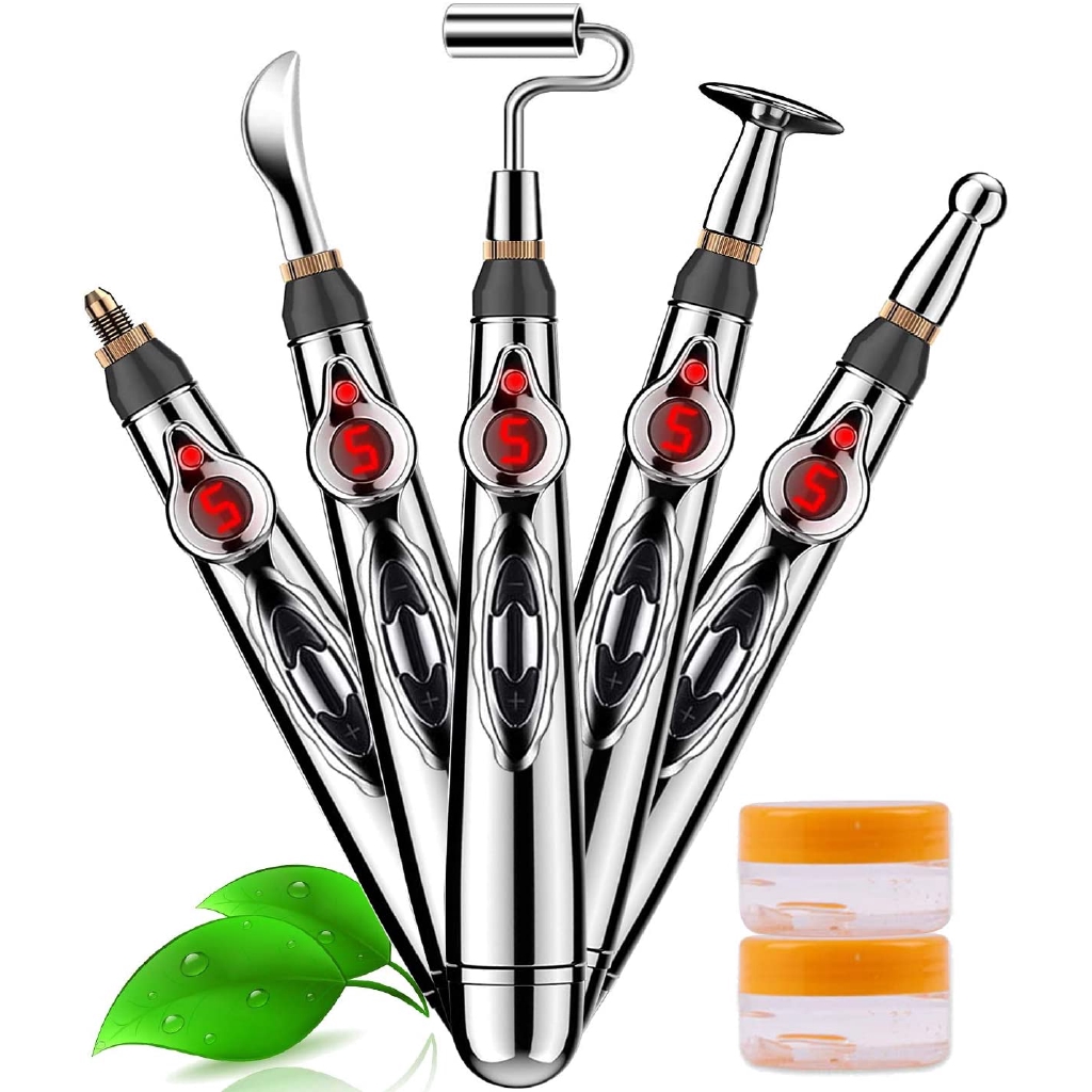 Salorie 5 in 1 Acupuncture Pen with 5 Massage Heads, Electronic ...