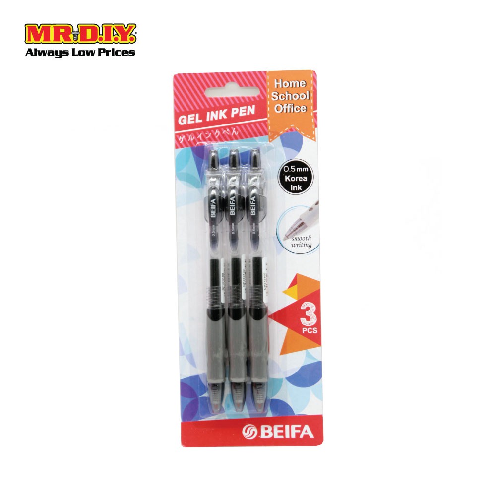 (MR.DIY) Beifa Home School Ofiice Gel Pen 0.05mm Black (3pcs) | Shopee ...