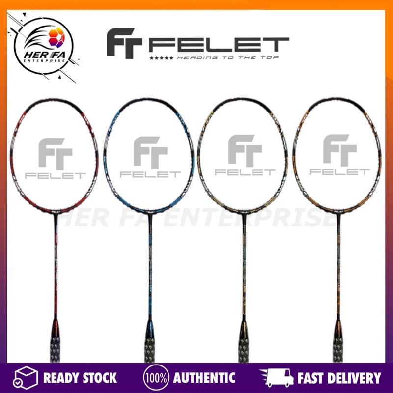 FELET Badminton Racket Aero Carbon Lite 7U (Free Grip) Fleet | Shopee ...