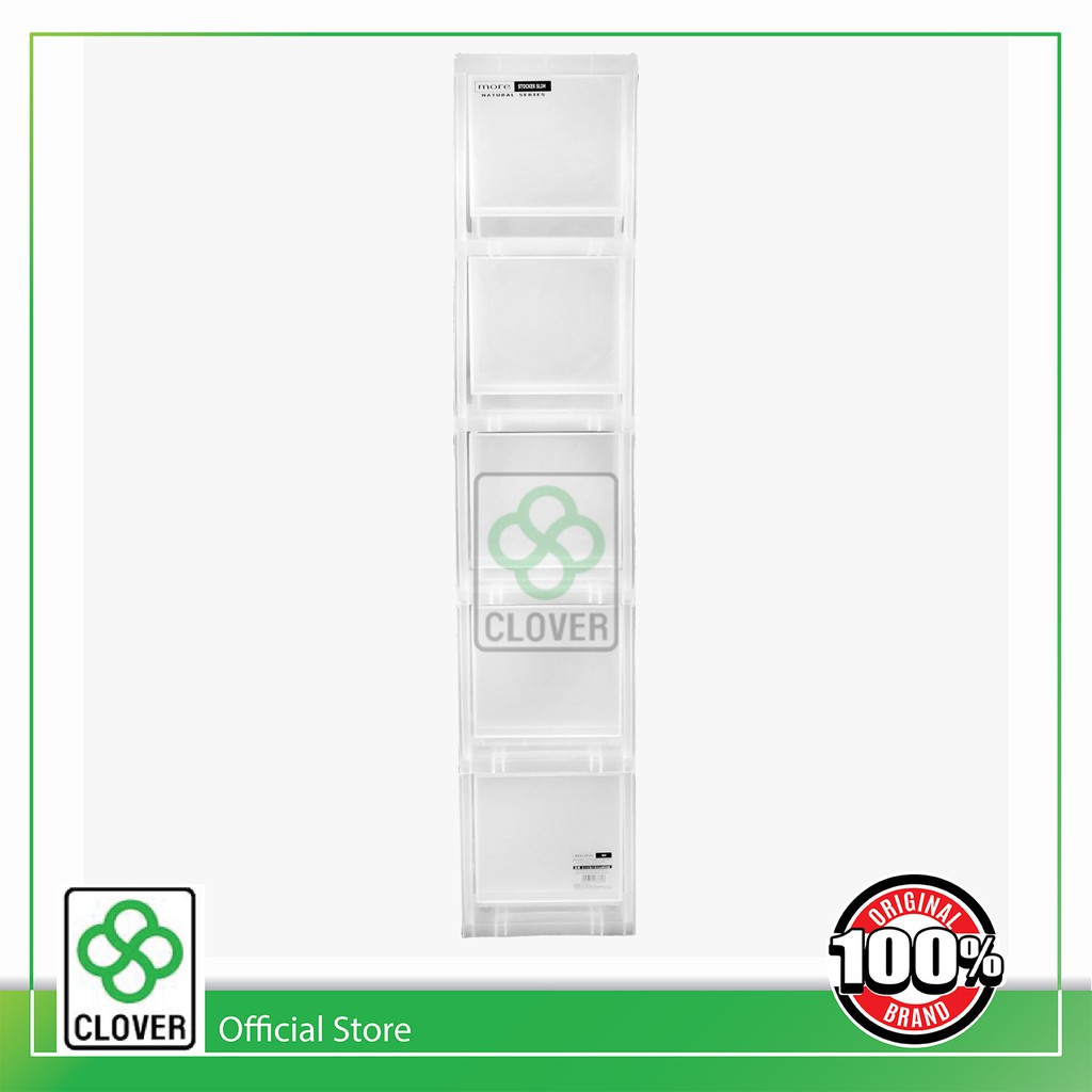 CLOVER 5 Tiers Slim Storage Drawer with Wheels - More Natural Slim NA-5 ...