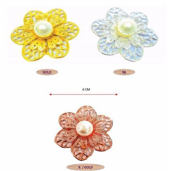 2pcs BESI DECOR IRON FLOWER BUNGA HANTARAN WITH PEARL@2pcs | Shopee ...