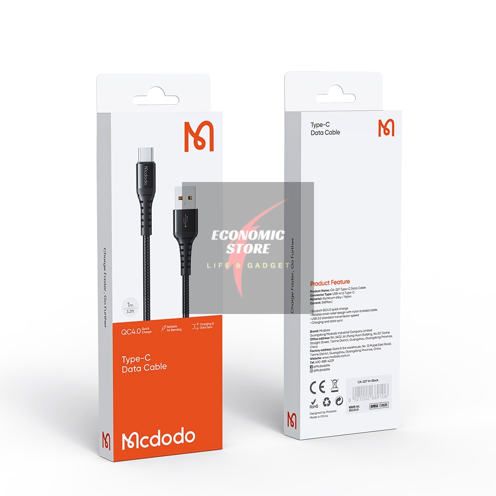 【1yr Warranty】 MCDODO Strong SR Nylon Braided USB to L Type C Micro ...