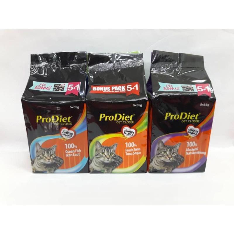 Pro diet 85g pouch cat wet food 5+1 promosi pack makanan kucing murah ...