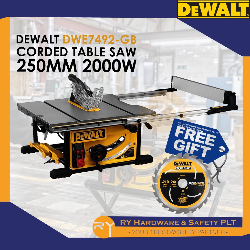 DEWALT DWE7492 CORDED TABLE SAW 250MM 2000W | Shopee Malaysia