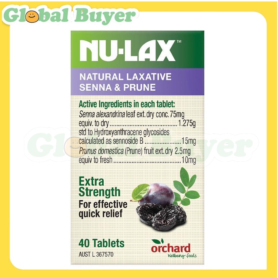 Nulax Natural Laxative Tablets with Senna and Prunes 40 Tablets ...