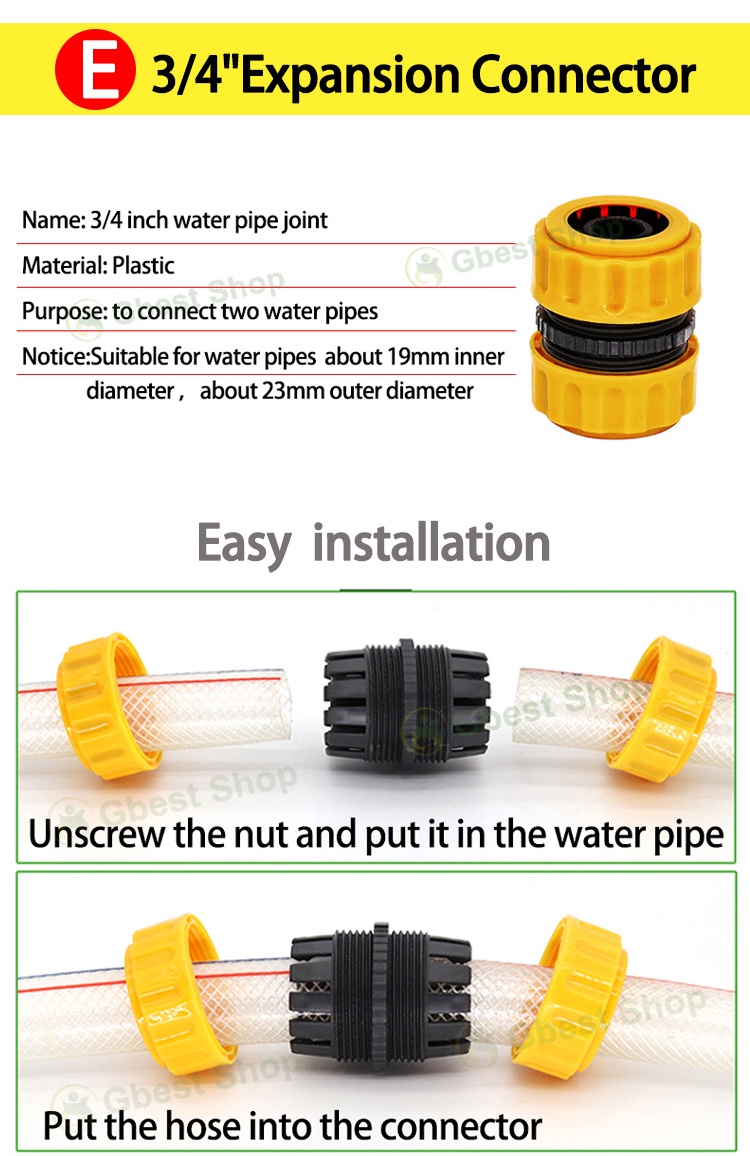 Plastic Brass water tap universal adapter quick pipe connector garden ...