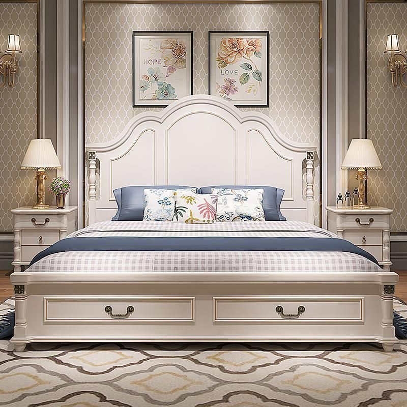 American-style bed master bedroom double bed light luxury modern ...