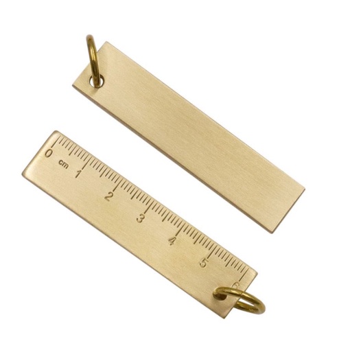 MKR 6cm Small Copper Ruler 3mm Thickened Brass Metal Ruler Copper Key ...
