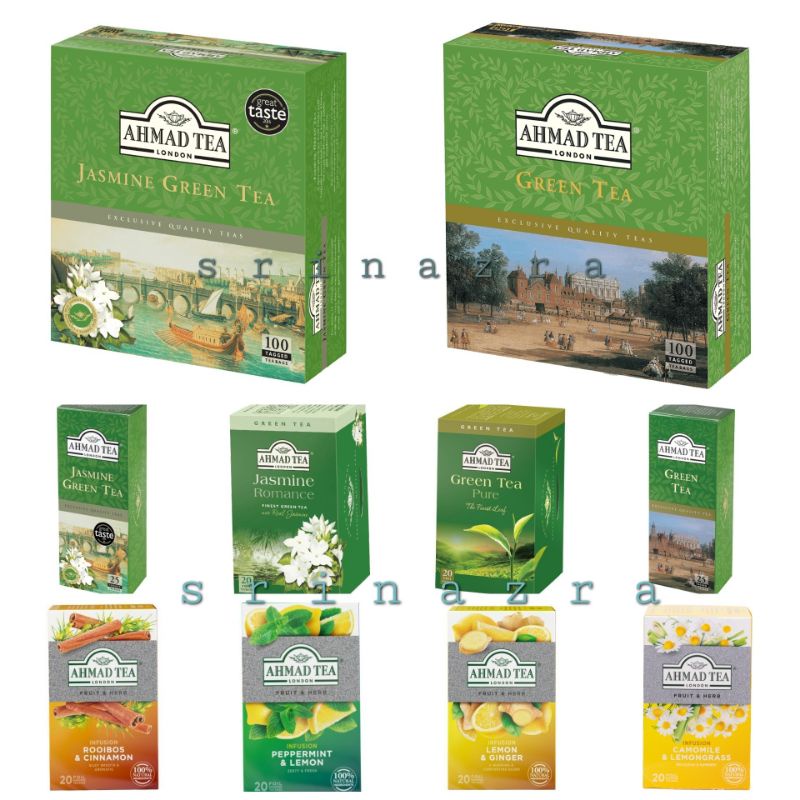AHMAD TEA London Fruit Pure Tea Green Tea Buah Herbal Detox Lemon ...