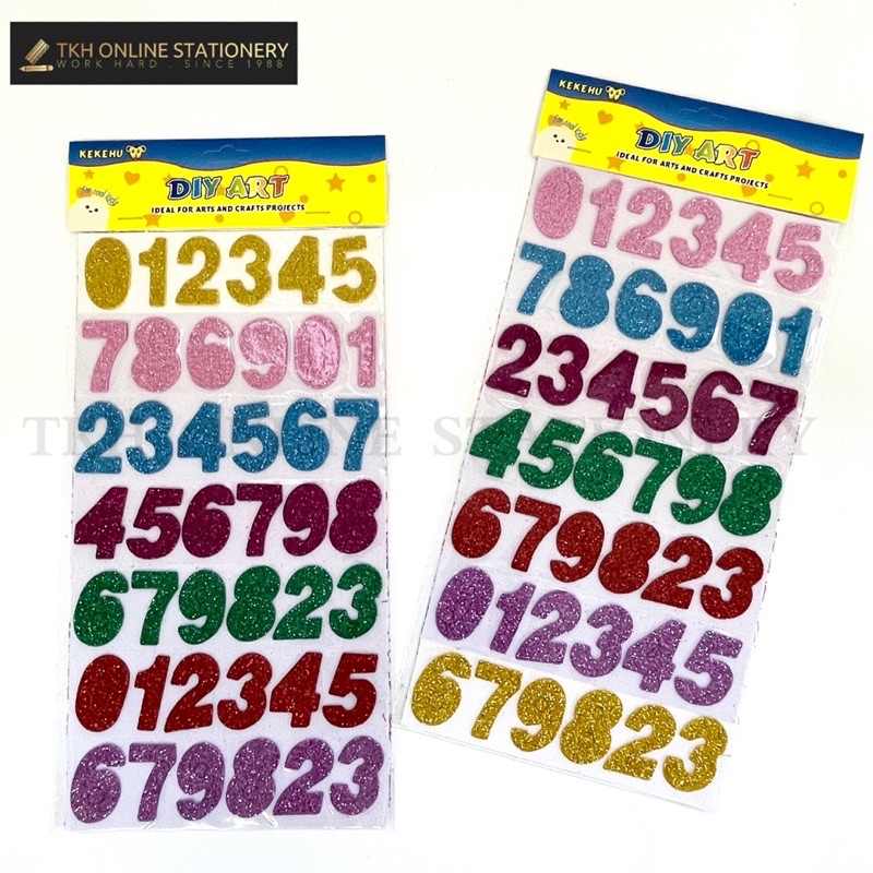 KEKEHU DIY ART Colourful 3D 123 Stickers(Random colors)/3D 数字123 彩色贴纸(1 ...