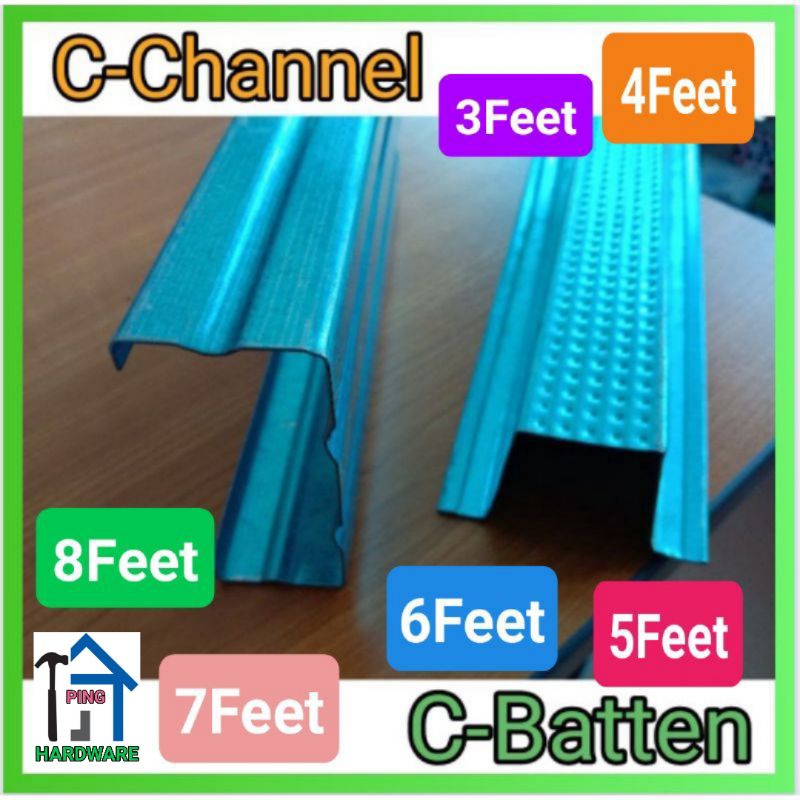 0.75mm(1kaki-7kaki)) C-Channel Blue Biru / C-Batten 0.47mm (1kaki ...