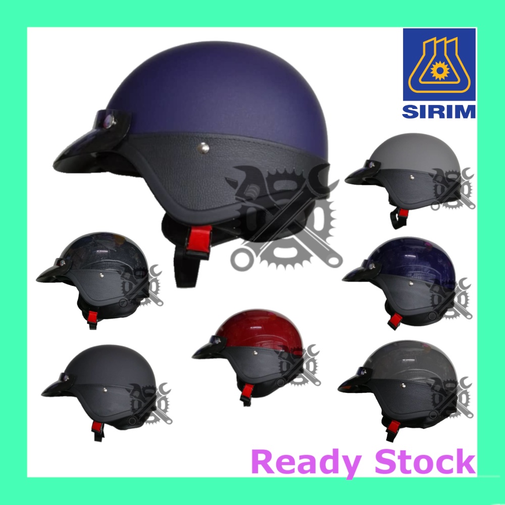 Helmet Separuh / 4 Suku Bersirim Motor Sirim Helmet Askar | Shopee Malaysia