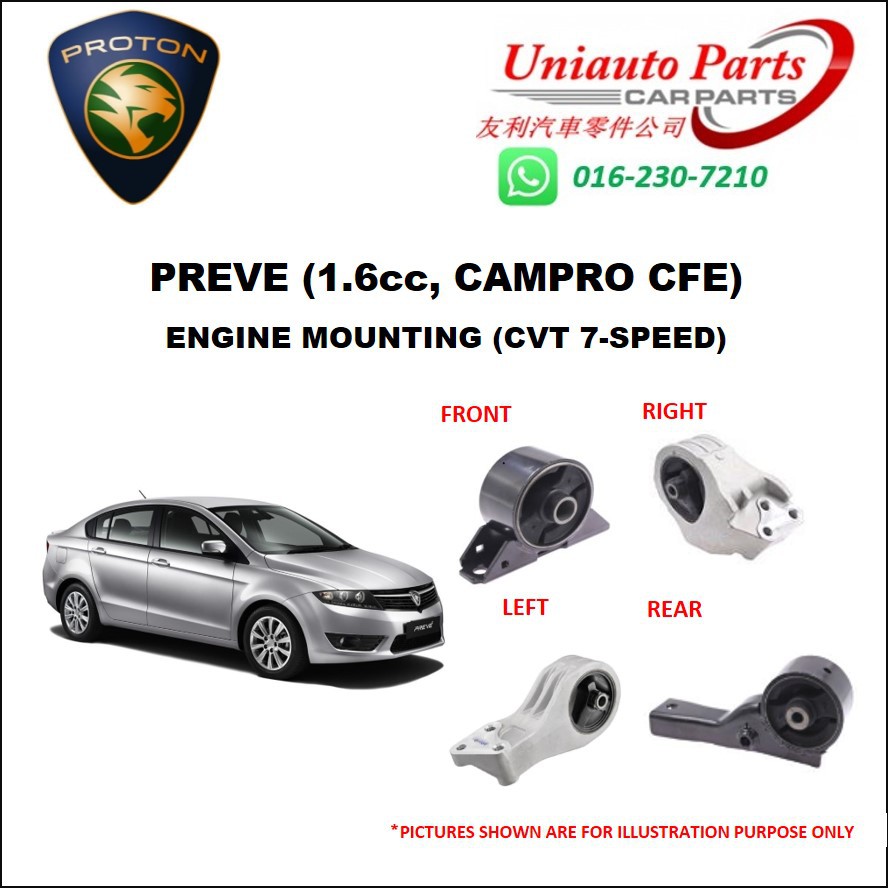 PROTON PREVE (1.6cc, CAMPRO CFE) 7-SPEED CVT TRANSMISSION ENGINE ...