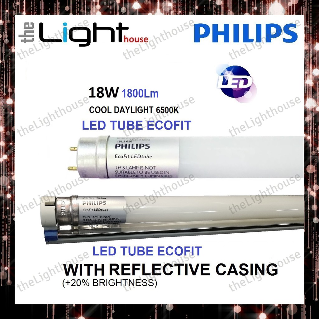 3SET X Philips 4ft 18w Ecofit T8 Glass LED Tube Lampu Panjang Lampu Led Lampu Kalimantang c/w ...