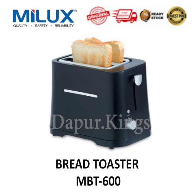 MILUX Bread Toaster Electronic Browning Control 700W [ Black MBT-600 ...