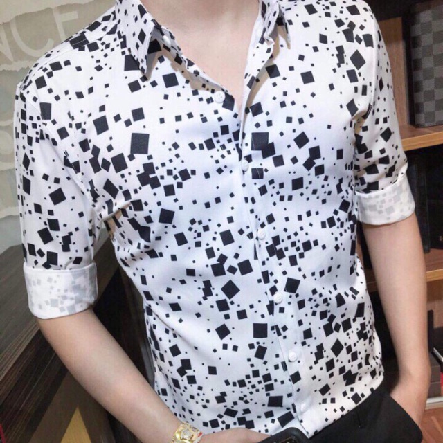 Men's Square Pattern Shirt | Shopee Malaysia