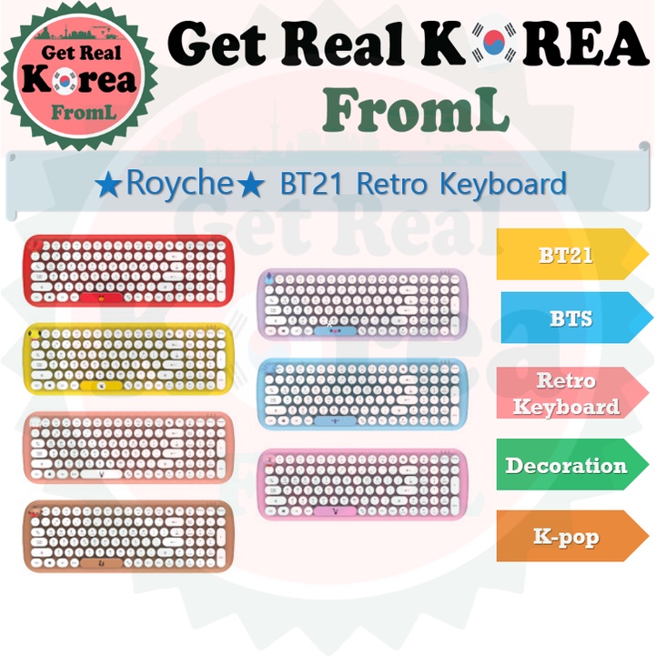 ★Royche★ BT21 Wireless Retro Keyboard BTS Kpop Merch Army Line Friends | Shopee Malaysia