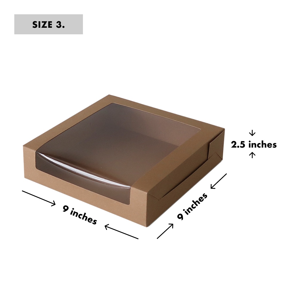 Packlyft Brown Kraft L-Shaped Window Talam Box | Shopee Malaysia