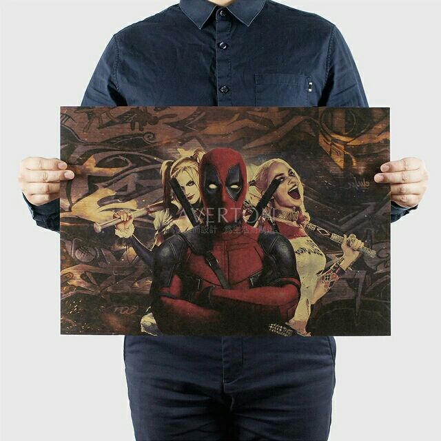 Deadpool classic FILM Hollywood actor movie bar Retro Poster/decorative ...