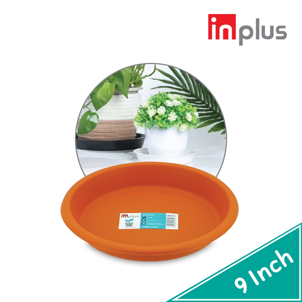 INPLUS 9/10/13/15 Inch Plastic Round Large Flower Pot Tray, Dulang ...