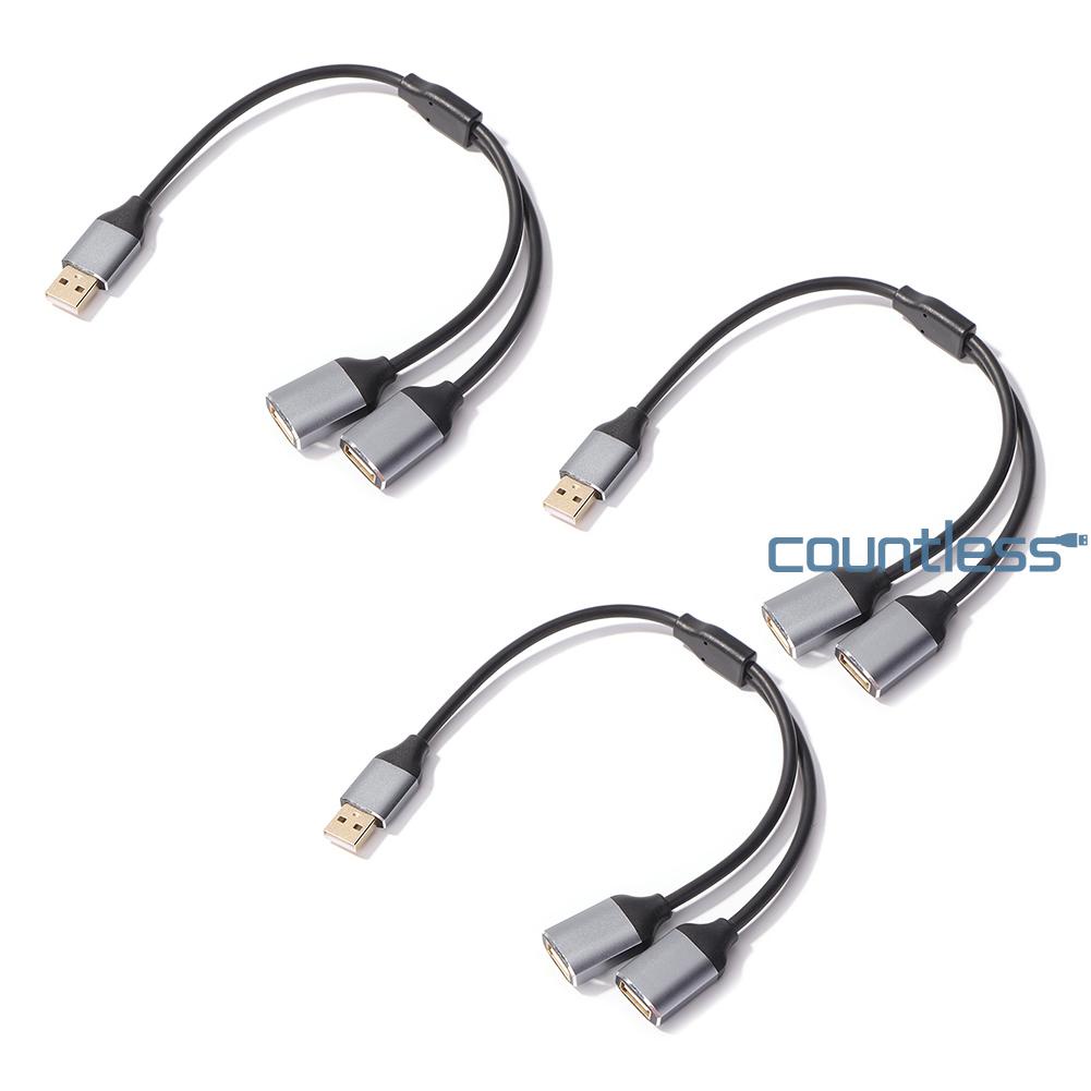 Countless 2 in 1 USB Cable 1 Male to 2 Female Data Hub Power Extension ...