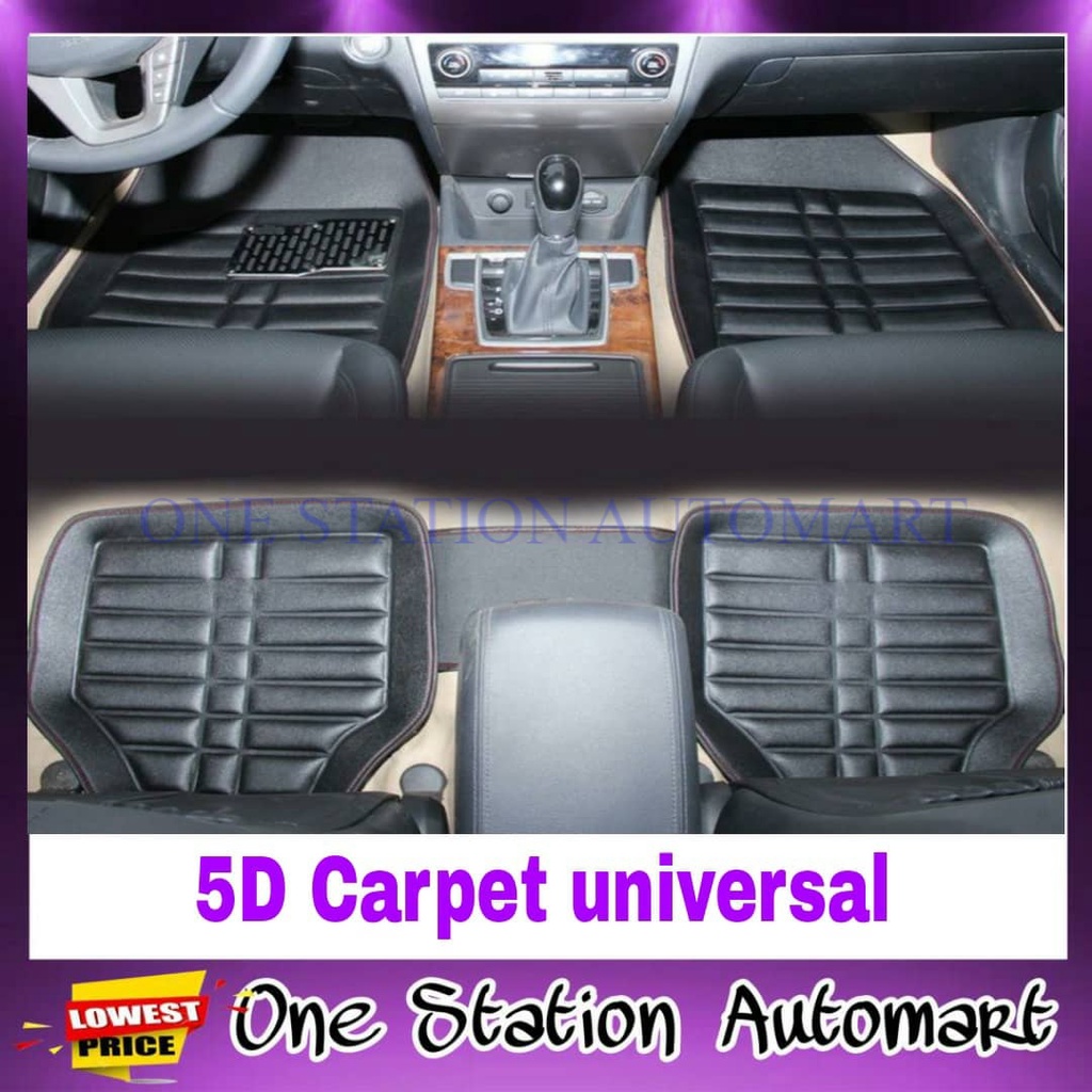 Universal 5D Car Floor Mat Carpet kereta karpet leather 5D Karpet ...