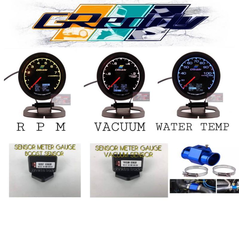 GREDDY METER UPGRADE VERSION 3 BERADIK _ WATER TEMP + VACUUM + RPM ...