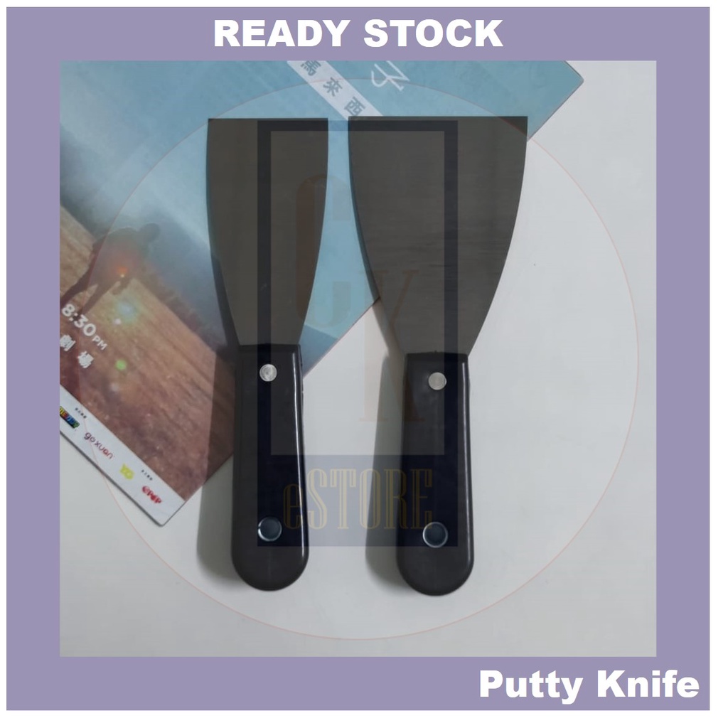 Pengikis Dinding Besi Tahan Karat Pemegang Kayu Scraper Putty Knife 2 ...