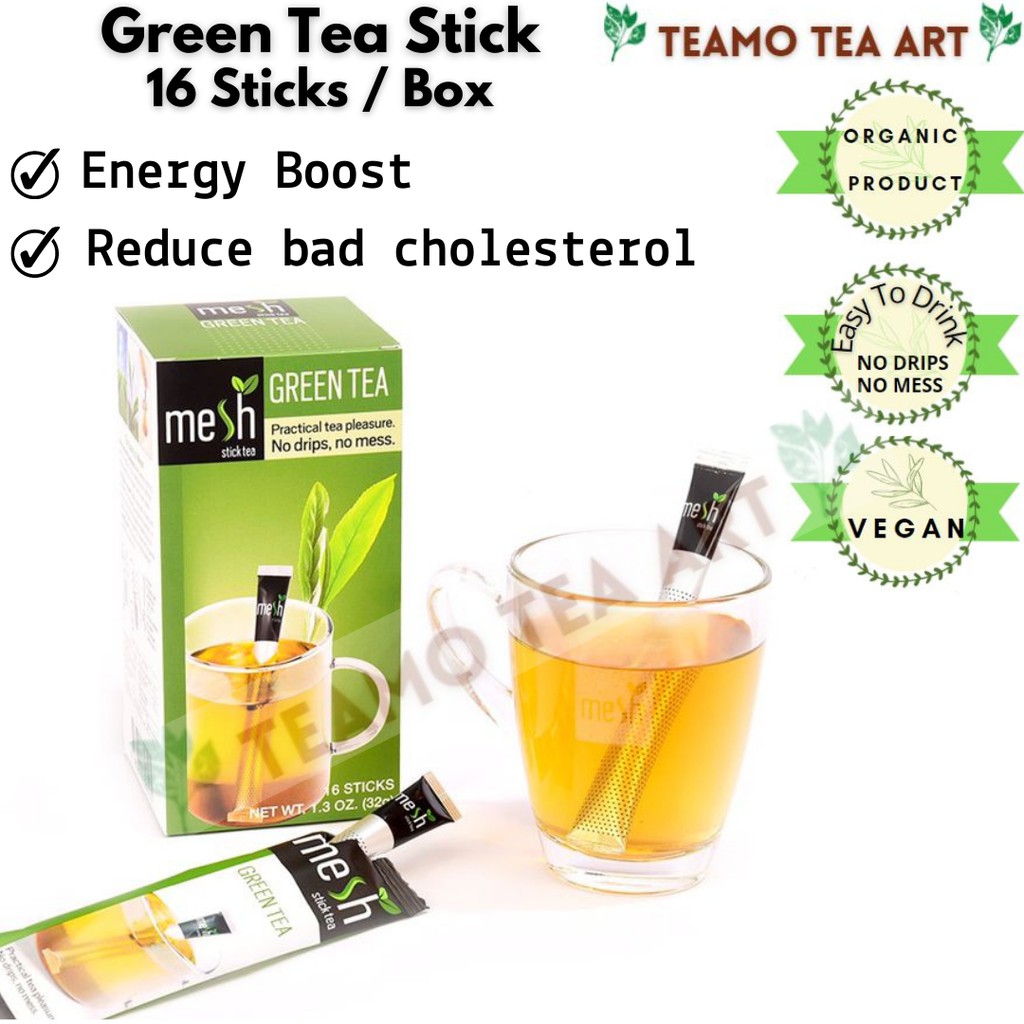 🍃TEAMO TEA ART🍃 MESH Stick Tea/ Green Tea (16 Sticks)/Box Individual ...