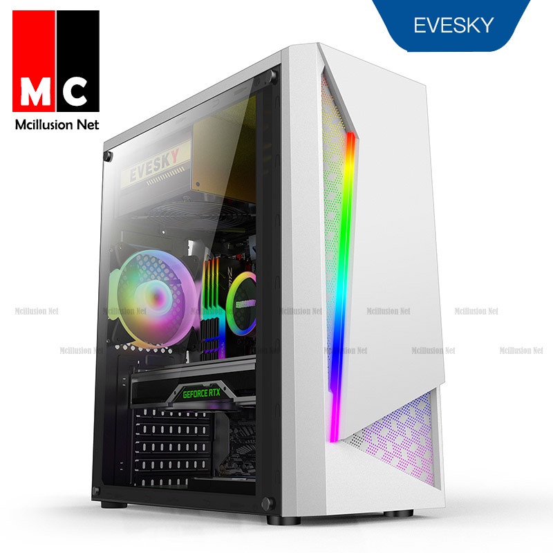 EVESKY RingLight Gaming ATX/mATX/ITX PC Gaming Case Desktop Case RGB Lamp | Shopee Malaysia