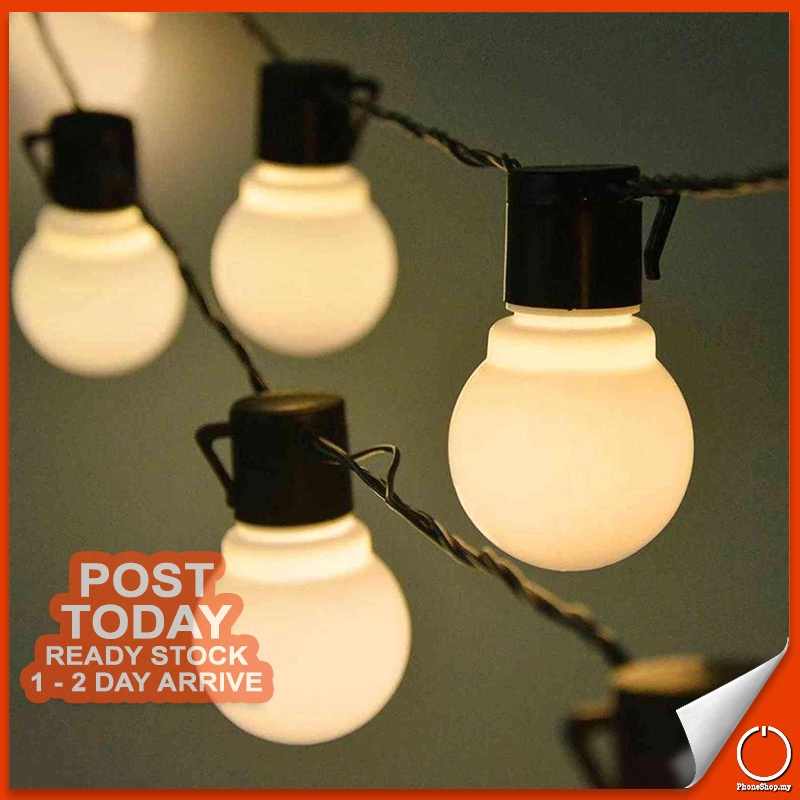 𝐋𝐈𝐆𝐇𝐓 𝐒𝐄𝐍𝐒𝐎𝐑 G50 Solar LED Round Bulb Light Waterproof Outdoor String ...