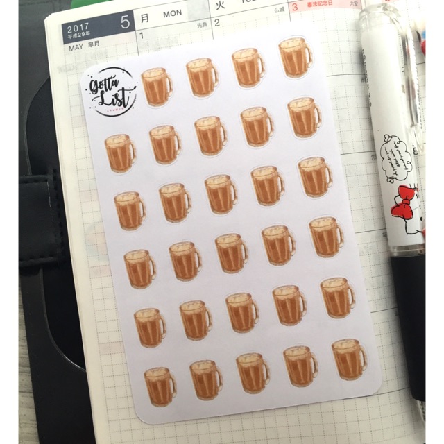 Teh Tarik Planner Sticker Bullet Journal Hobonichi Jibun Techo Stickers ...