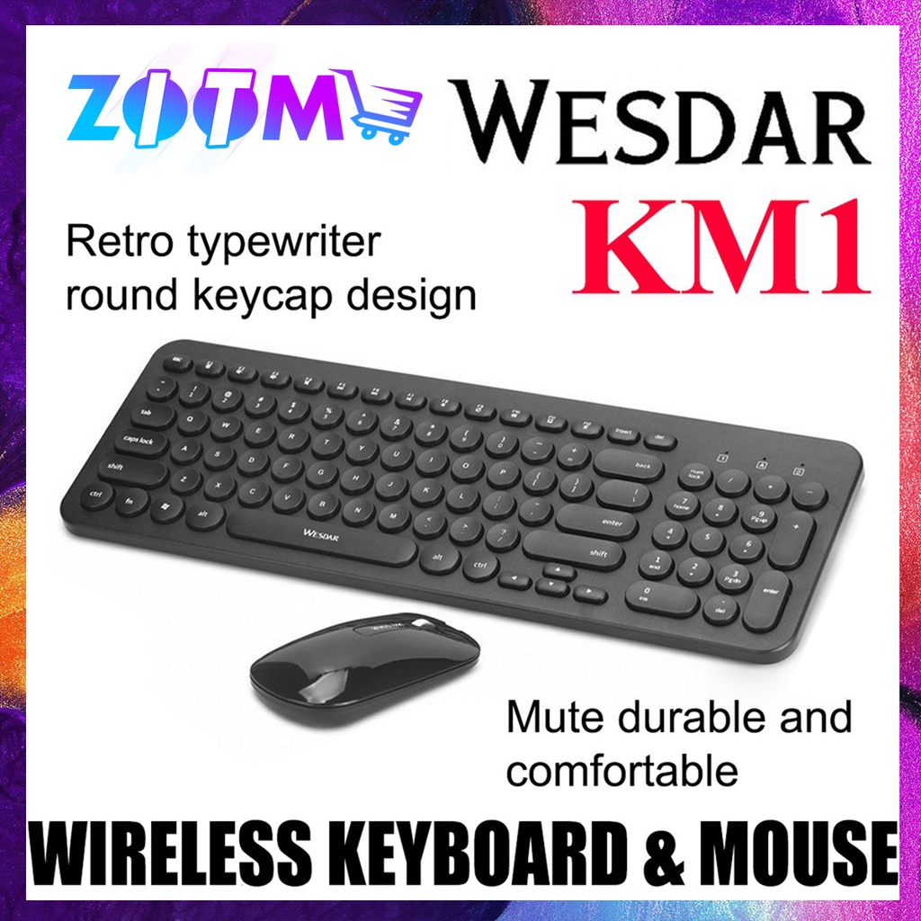 WESDAR KM1 WIRELESS KEYBOARD COMBO WITH MOUSE | Shopee Malaysia