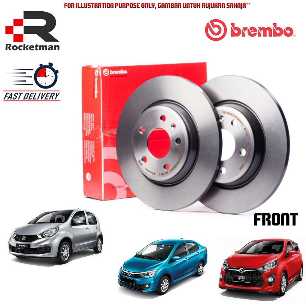 BREMBO FRONT DISC ROTOR PERODUA MYVI LAGI BEST 2011-2017 BEZZA AXIA ...