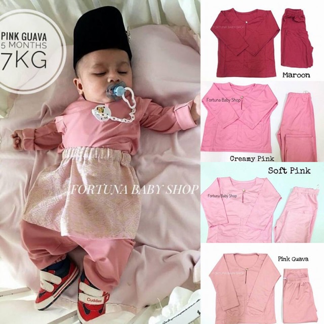 BAJU MELAYU BABY RAYA 2018 pink | Shopee Malaysia