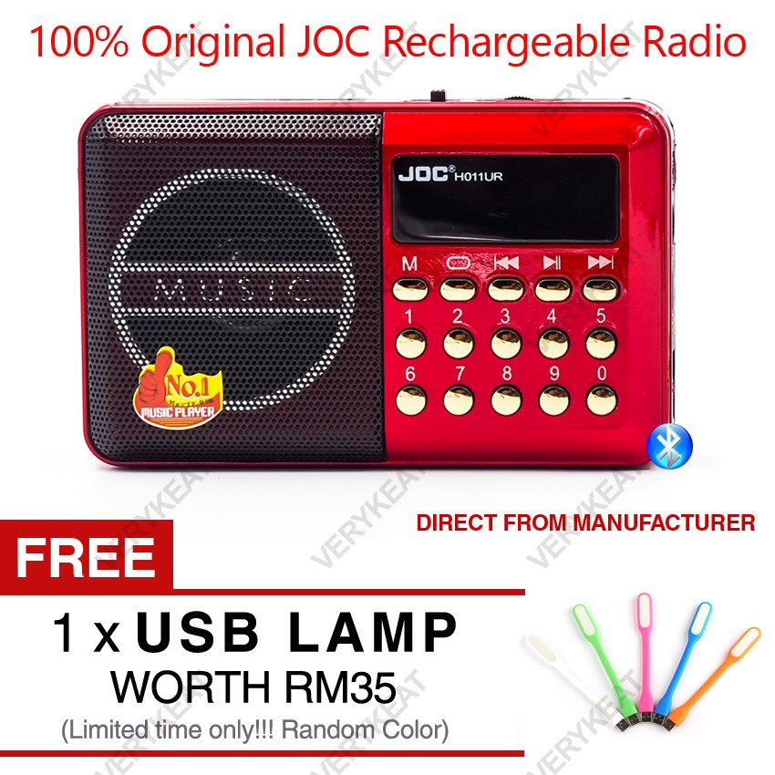 100% Original JOC Rechargeable Radio USB Digital Music Player MP3 FM ...