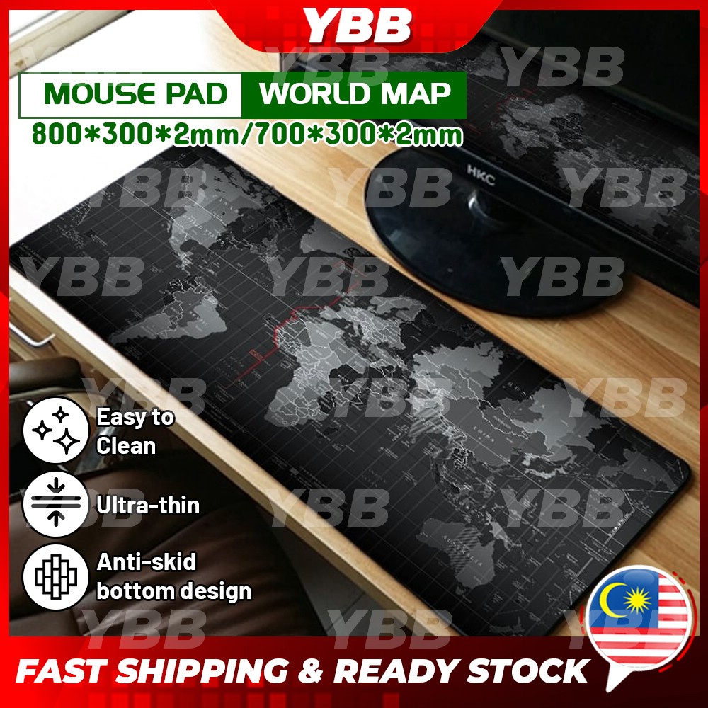 YBB 80cm World Map Mouse Pad Anti Slip Rubber Large Gaming Mouse Pad ...