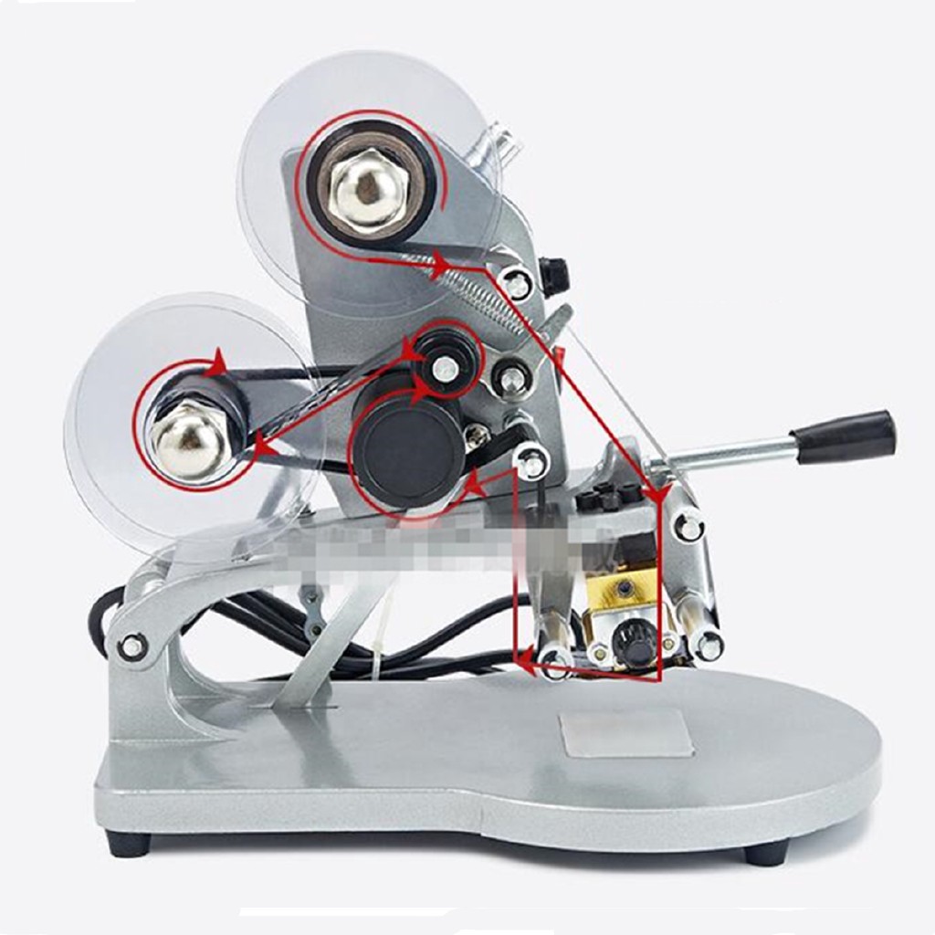 [english Version] 220v Expiry Date Machine Manual Hot Foil Stamping Printer Thermal Ribbon Date
