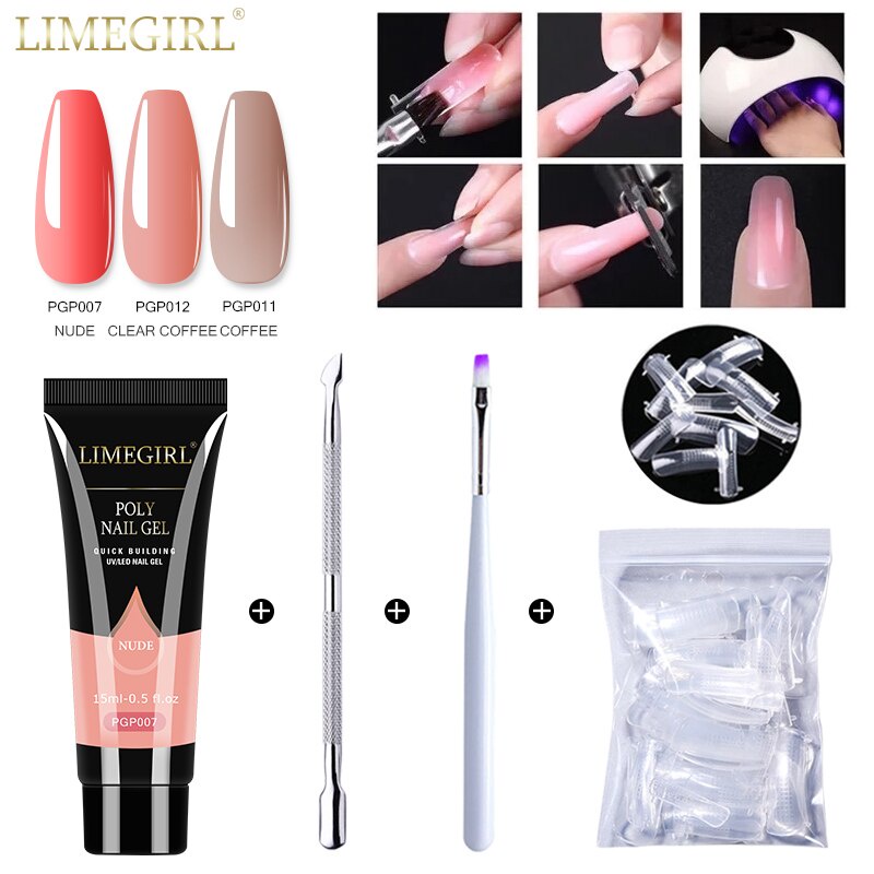 Limegirl Polygel Nail Kit Quickly Builds Cuticle Pusher Finger ...