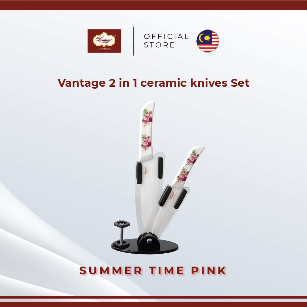 Vantage Fine Porcelain 2 in 1 Summer Time Pink Knives Set | Shopee Malaysia