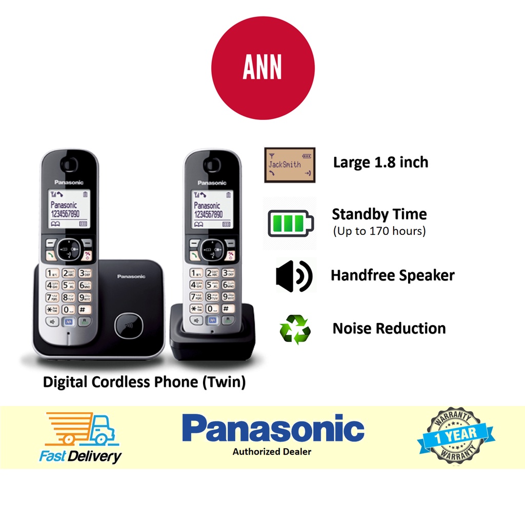 [Bubble] Panasonic Twin KX-TG6812ML KX-TG6812 Big Display DECT Cordless Office Home House TM ...