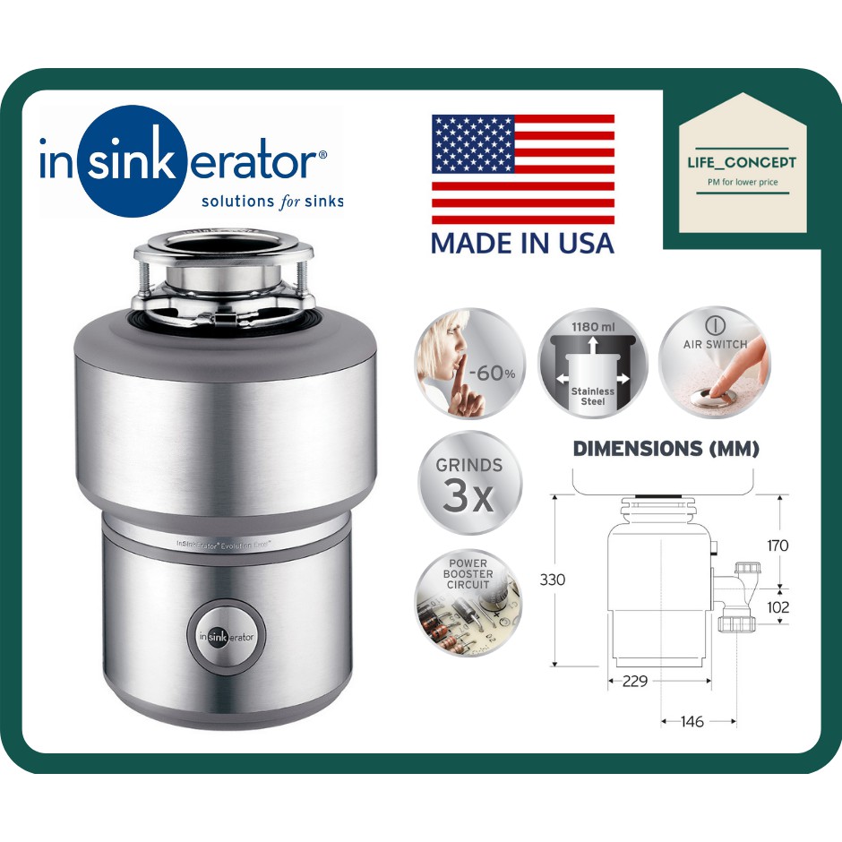 InSinkErator ISE Evolution200 Food Waste Disposer ISE Evolution 200 1 ...