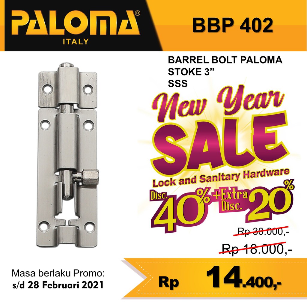 Bareel Bolt PALOMA BBP 402 STOKE 3 Inch Latch Lock Slot SSS (7,5cm ...