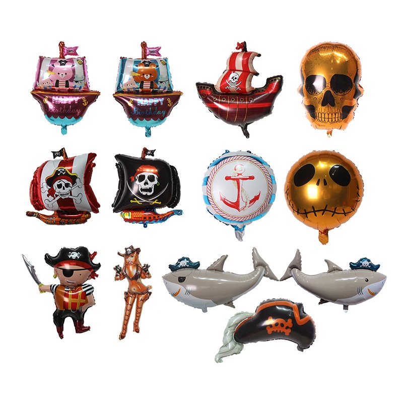 Halloween Skull Balloon Pirate Ship Aluminum Balloon Pirate Ship Skull ...