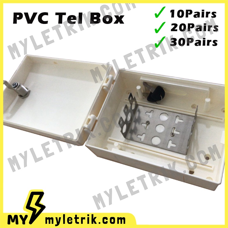 MK Four Telephone Tel Distribution PVC Box With Lock & Key 10 Pairs 20 ...