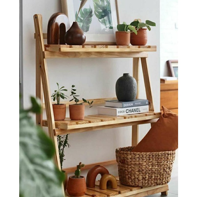 KAYU Wooden Shelf Spice Rack Wooden Sitting Spice Rack Minimalist ...