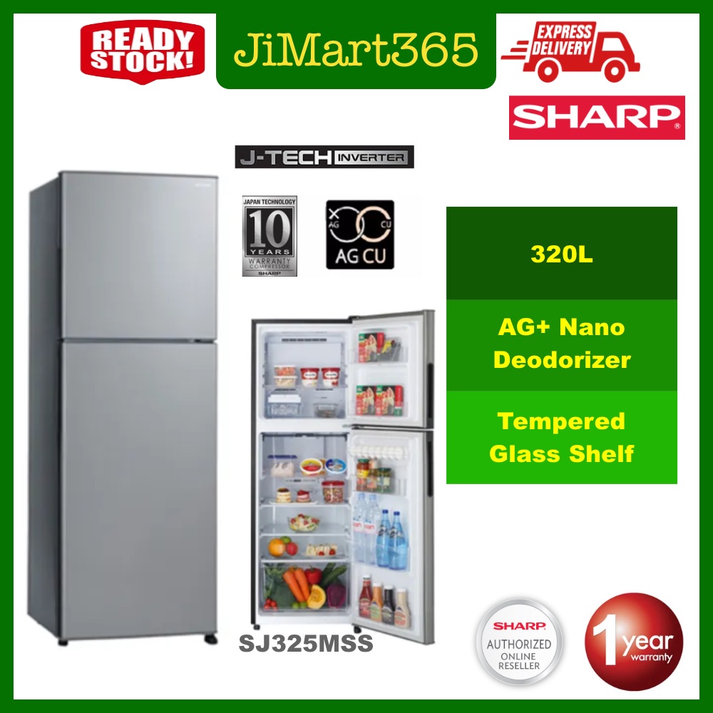 Sharp 320L Fridge Refrigerator SJ326MSS | Shopee Malaysia