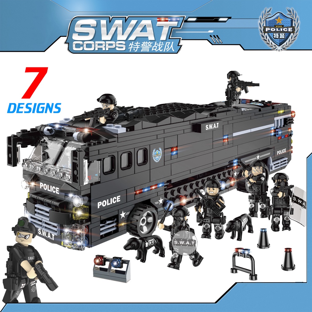 Block Brick Toy Building Block 1092pcs Police SWAT Mobile toy mainan ...