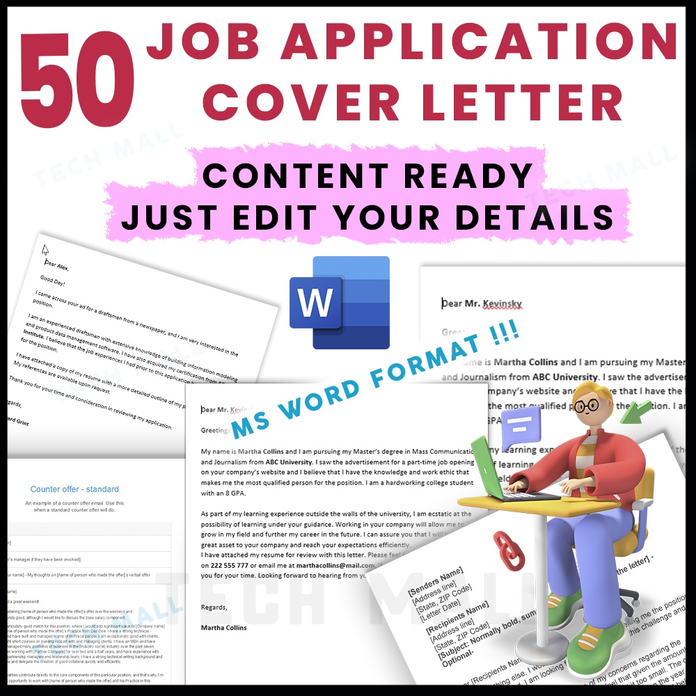 50 Job Application Cover Letter Template | Content Ready | Shopee Malaysia